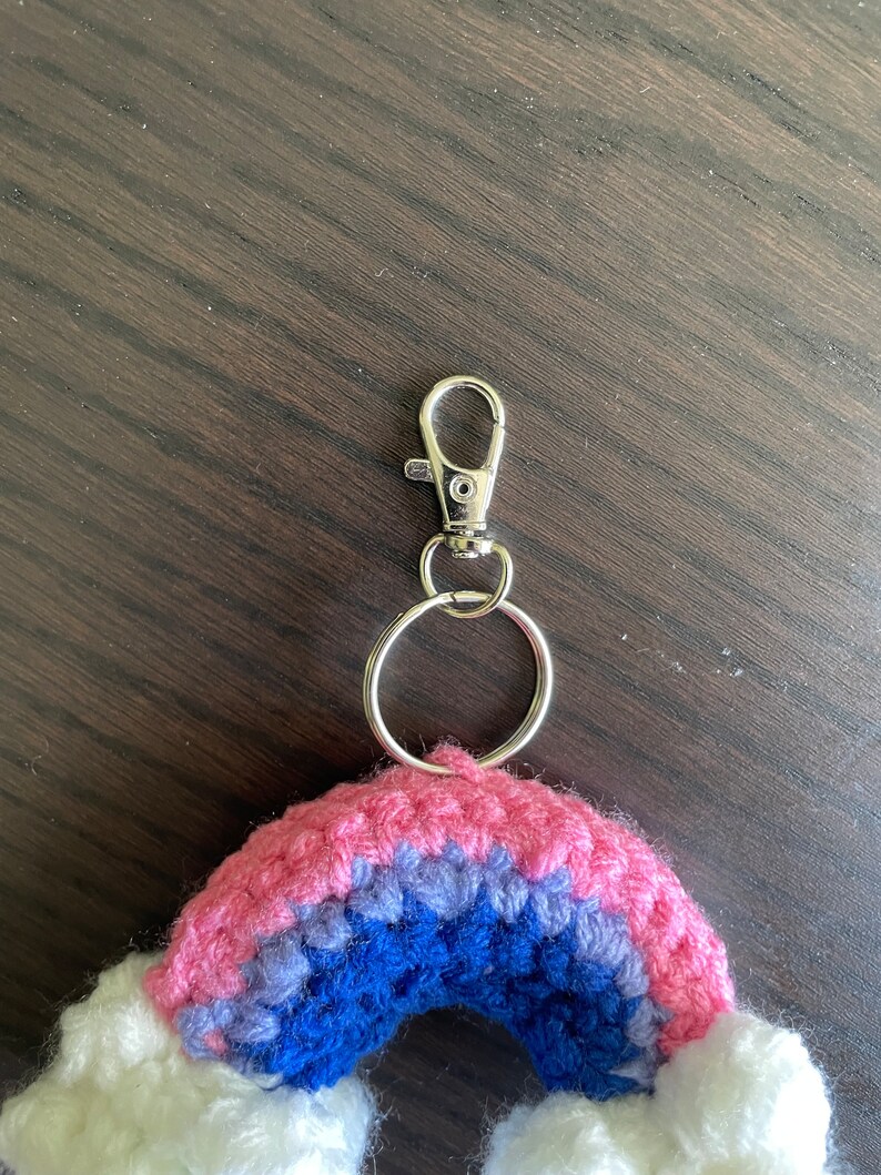 Bisexual Pride Flag Rainbow Handmade Crochet Keychain - Etsy