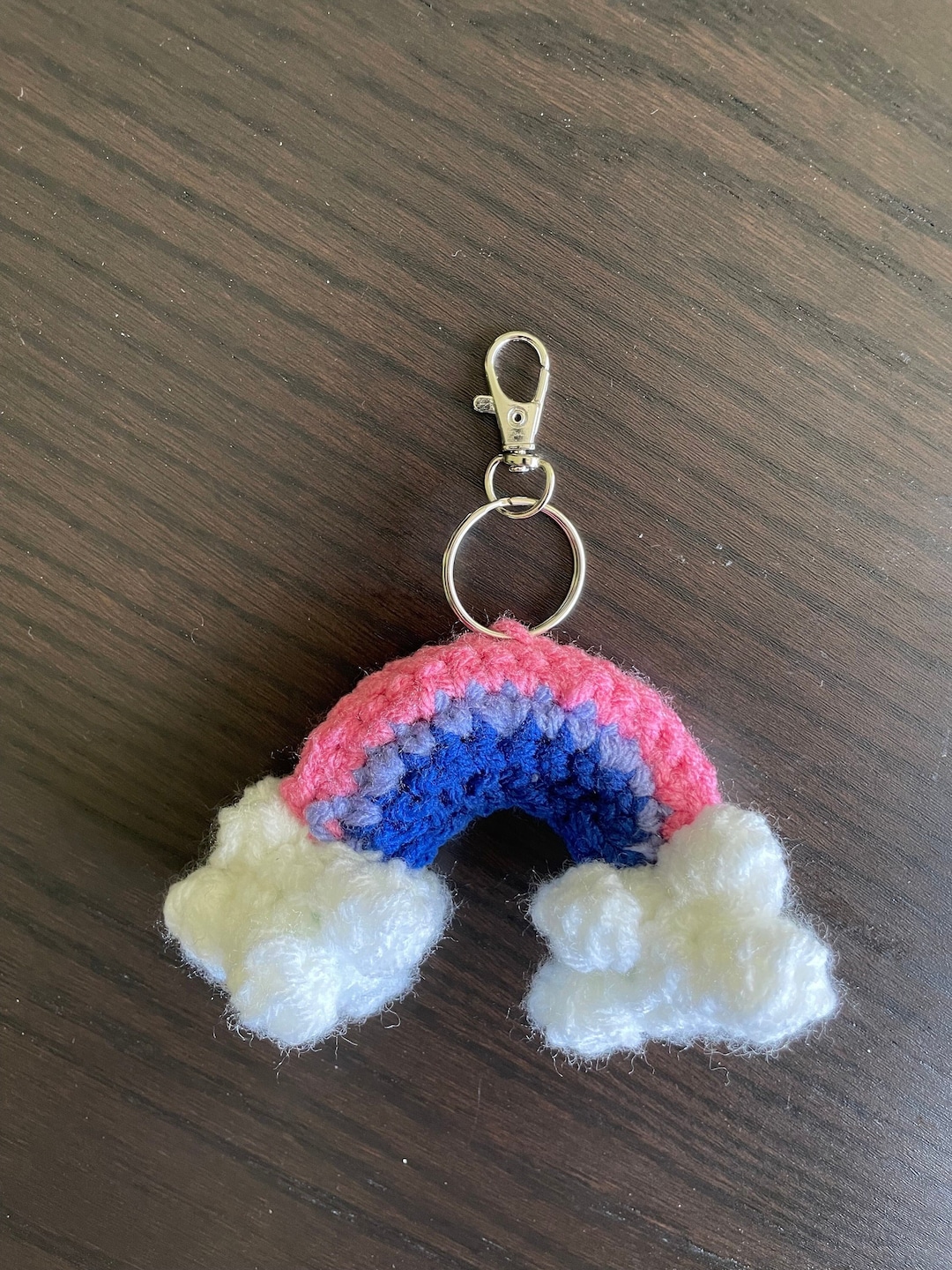 Crochet Bisexual Pride Flag Rainbow Keychain – Handmade LGBTQ+ Pride ...