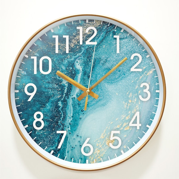 Blue Wall Clock - Etsy