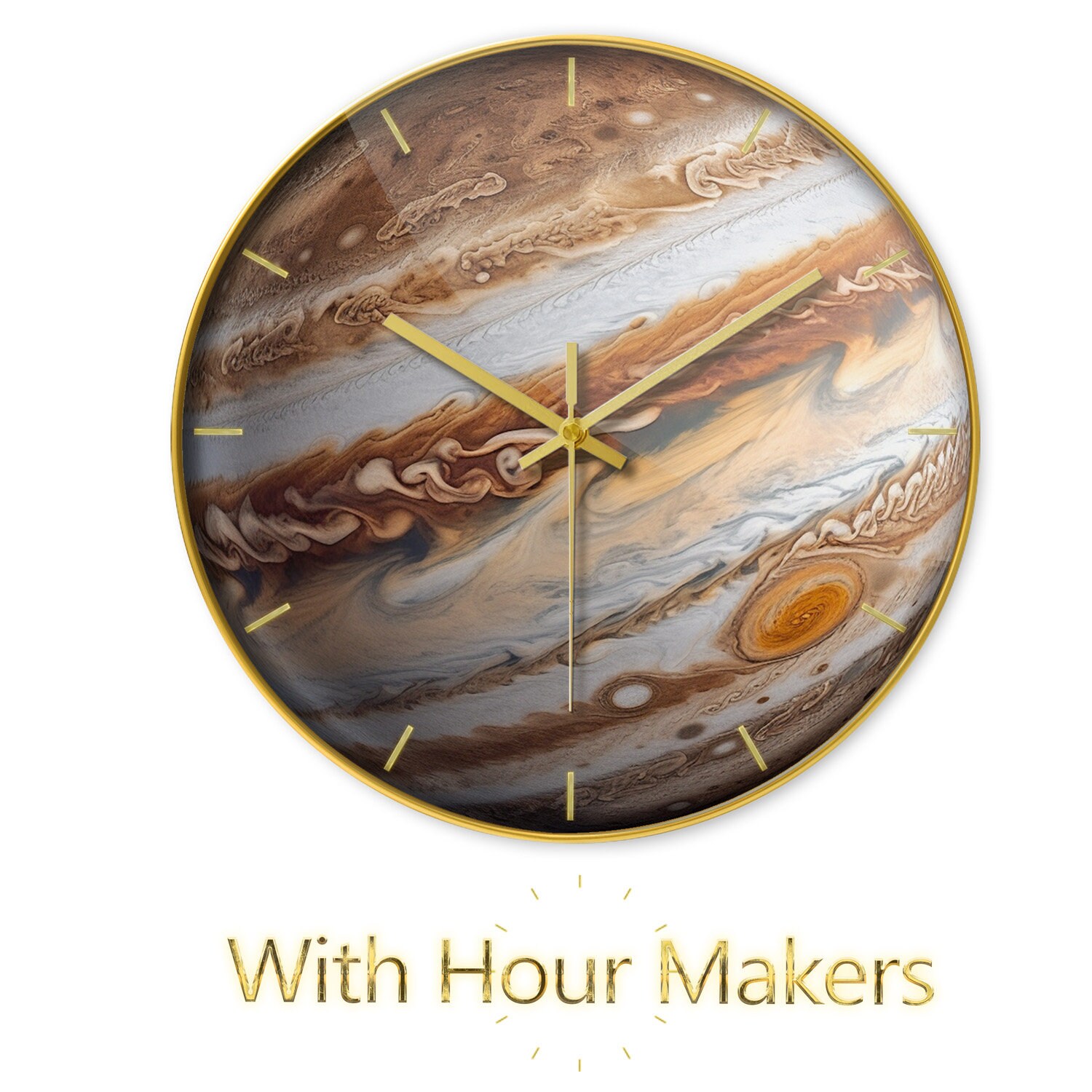 Jupiter Glow Clock Brown Planet Clock Beautiful Jupiter Wall - Etsy