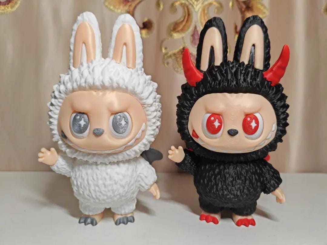 Cute Devil and Angel Labubu Inspired – Kawaii Fantasy Creature Figures ...