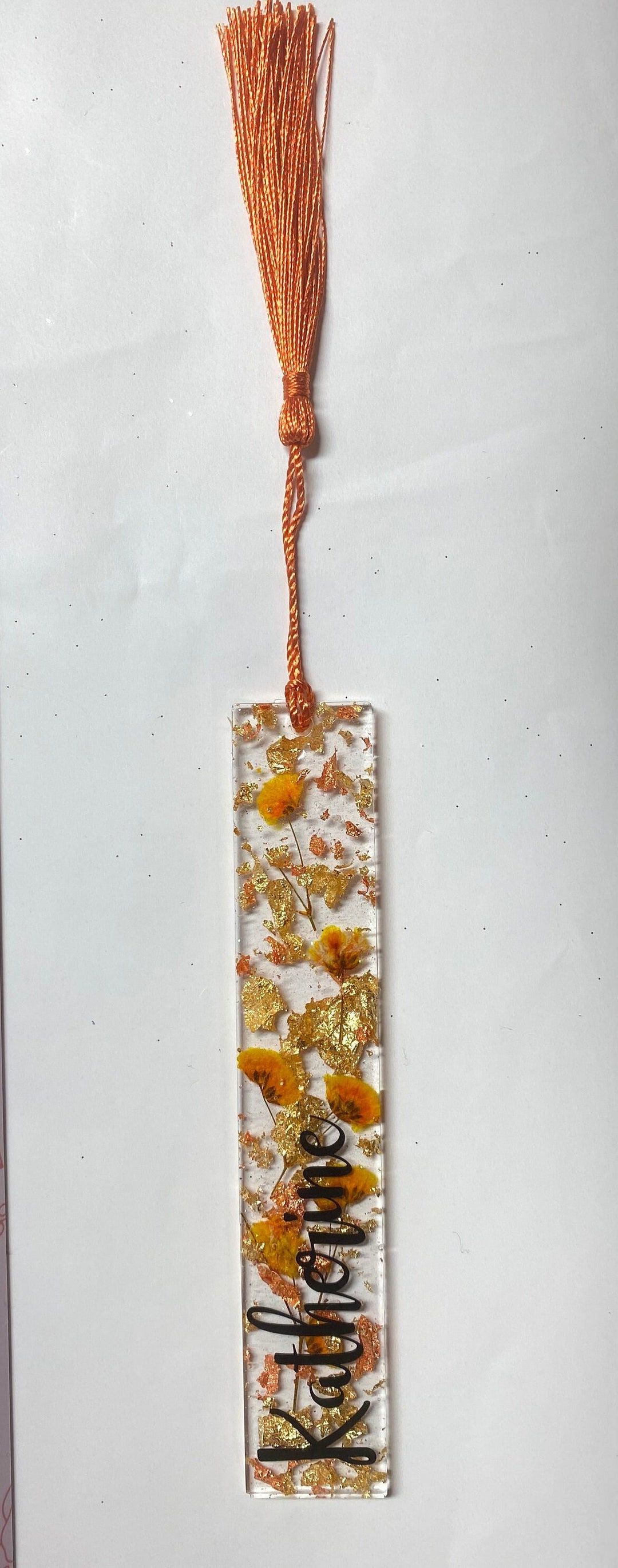 Floral Bookmark Bookmark Personalized Bookmark Orange - Etsy