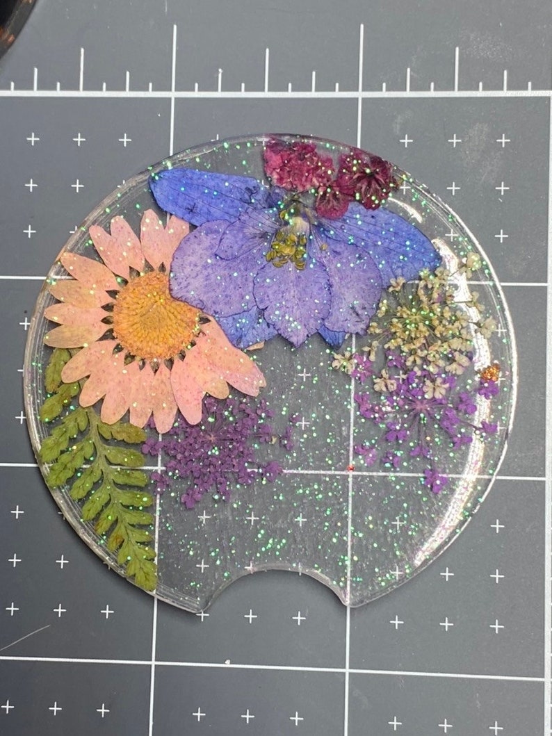 Pressed Flower Car Coasters Set of 2 Floral Car Coasters - Etsy