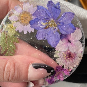 Pressed Flower Car Coasters, Set of 2, Floral Car Coasters, Car ...
