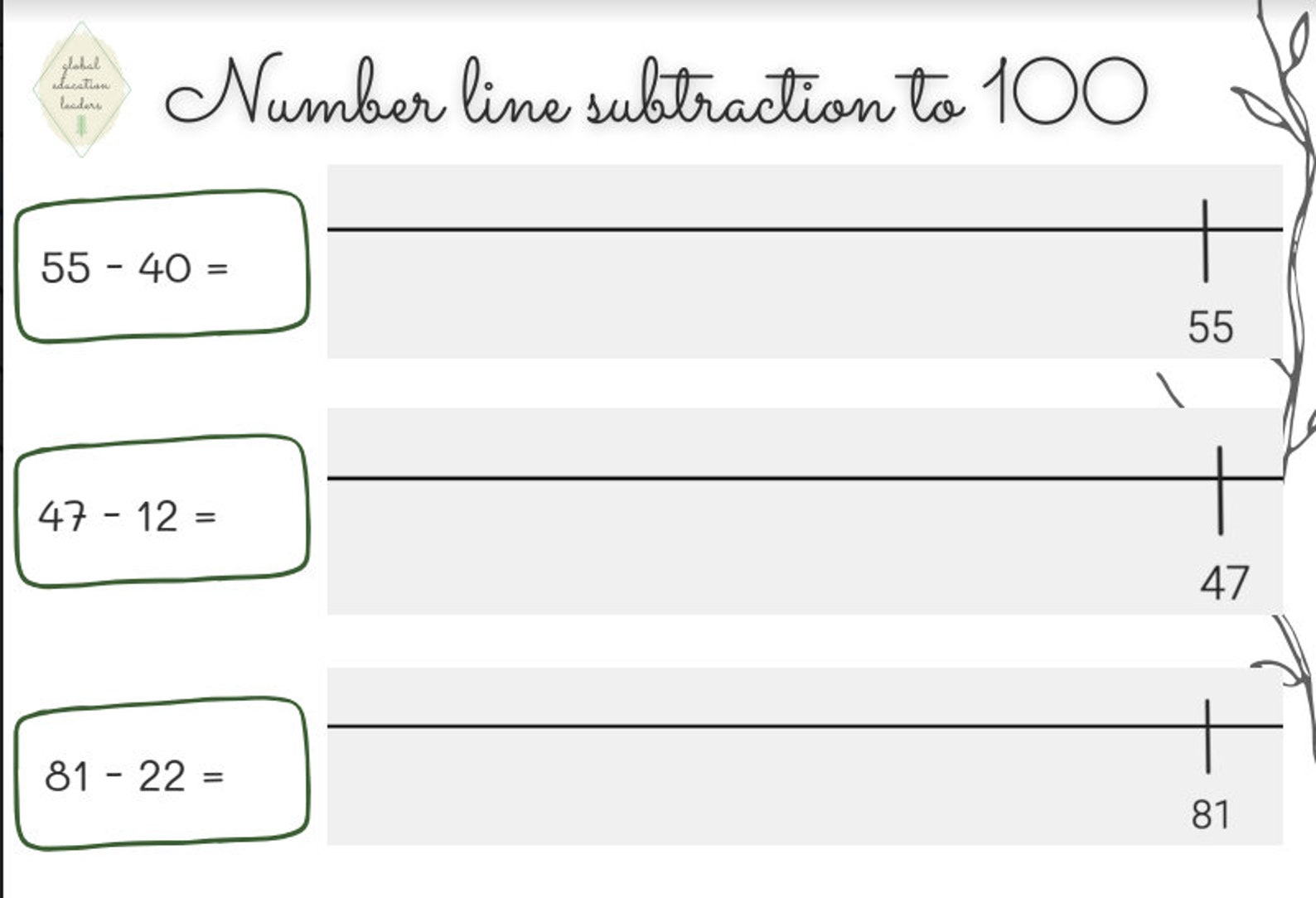 2 and 3 Digit Addition and Subtraction Practice Bundle Using Number ...