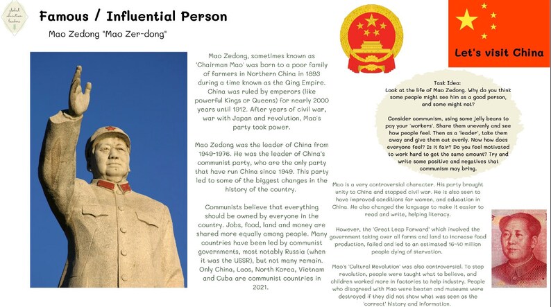 Geography Country Information Pack China Educational - Etsy