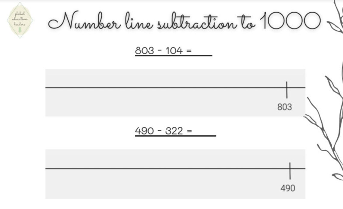 2 and 3 Digit Addition and Subtraction Practice Bundle Using Number ...