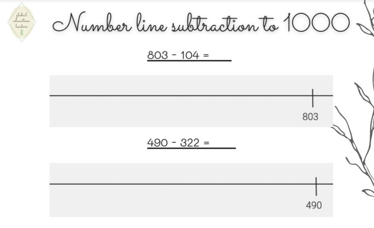 2 and 3 Digit Addition and Subtraction Practice Bundle Using Number ...