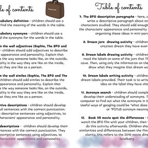 Novel Study - the BFG by Roald Dahl - Activity Pack - Etsy