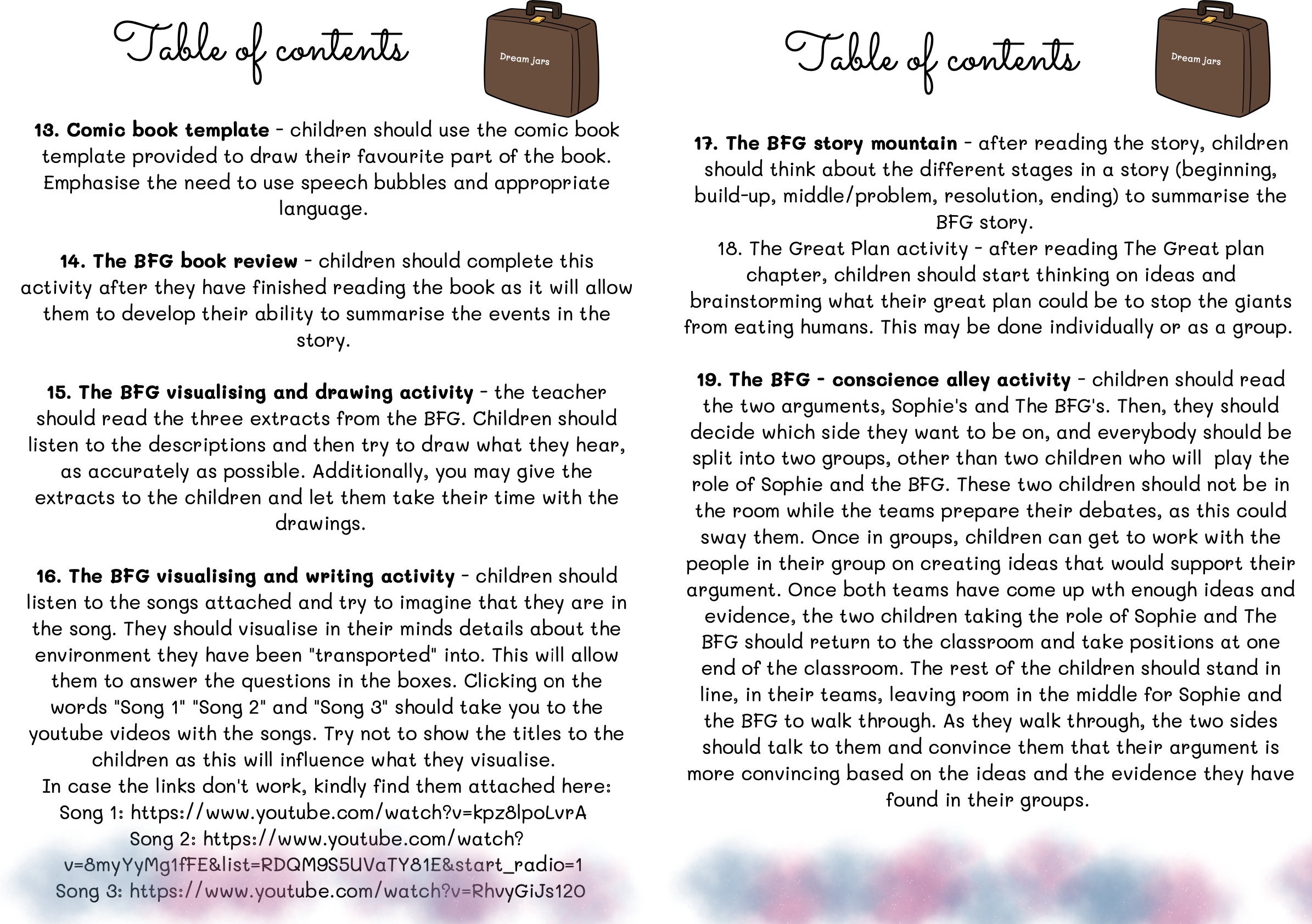 Novel Study - the BFG by Roald Dahl - Activity Pack - Etsy