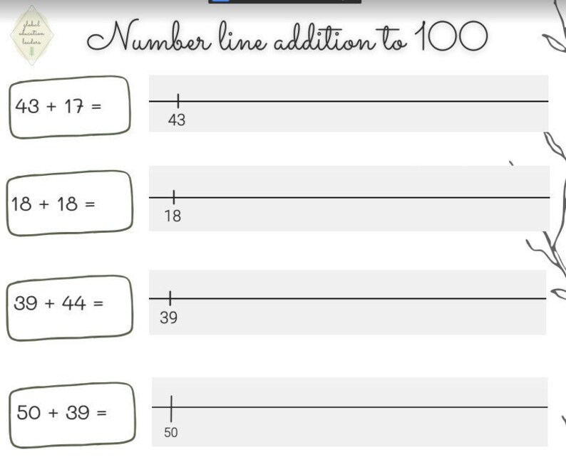 2 and 3 Digit Addition and Subtraction Practice Bundle Using Number ...