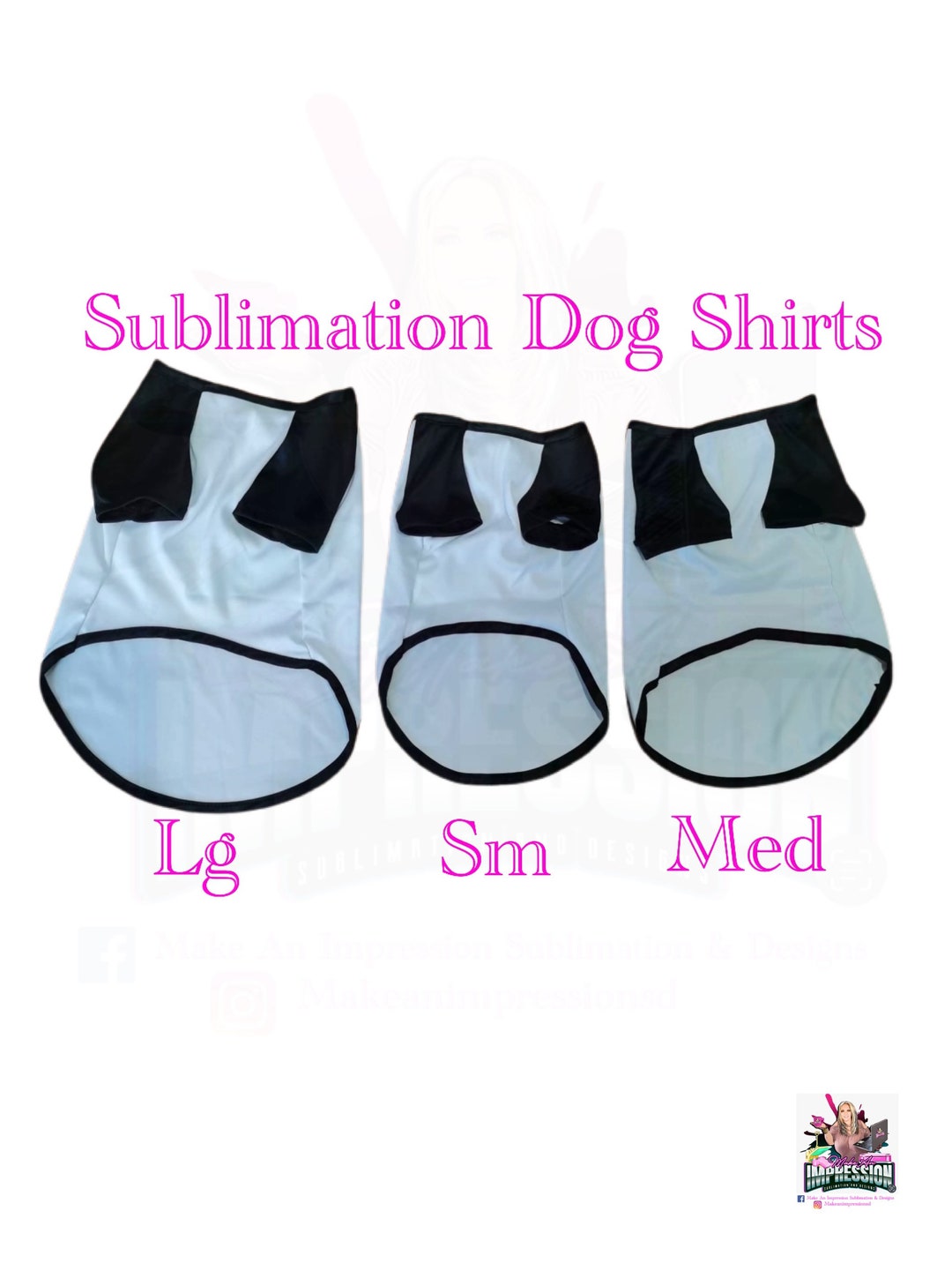 Sublimation Blank 100% Polyester Dog Shirt W/black Trim - Etsy