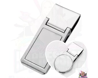 BLANK Stainless Steel Large Money Clip W. Coin Bezel to Fit US Half ...