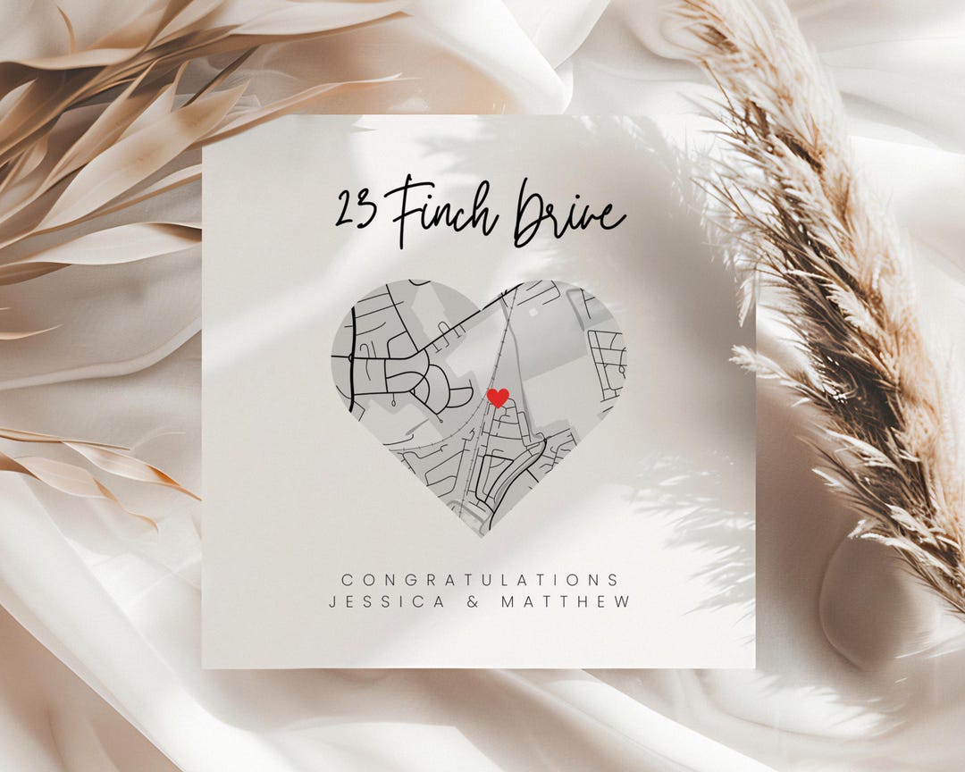 Personalised New Home Card | Hand Drawn Map | Housewarming Card | New ...
