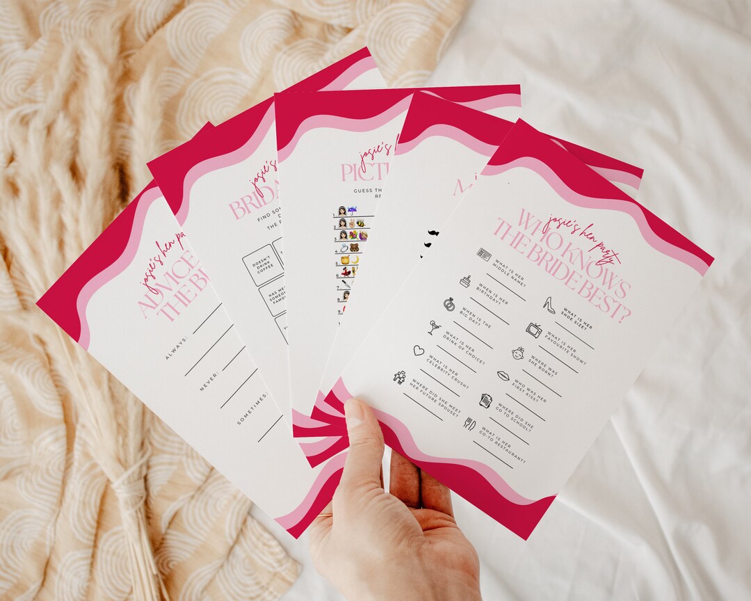 18 X Hen Party Games Bundle | Bridal Shower Activities | Bachelorette ...