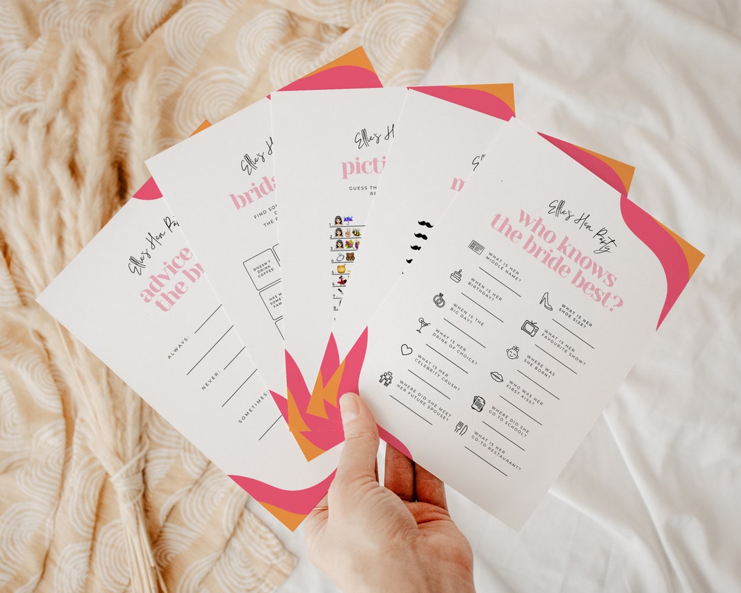 18 X Hen Party Games Bundle | Bridal Shower Activities | Bachelorette ...