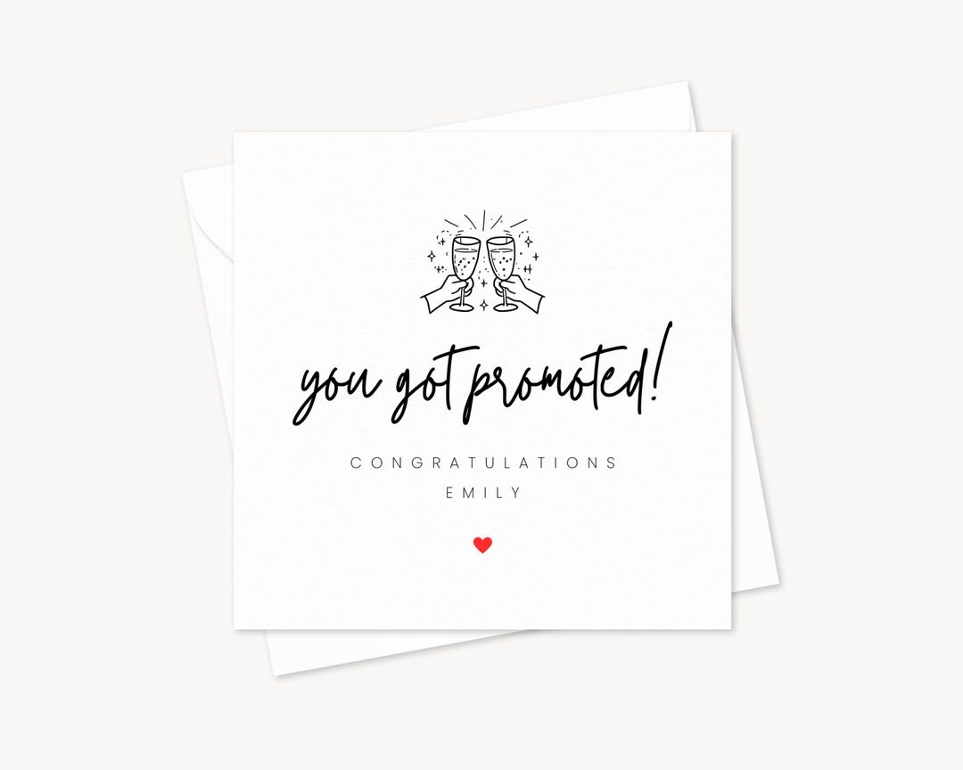 You Got Promoted Card | You Can Do It | New Job Good Luck | Well Done ...