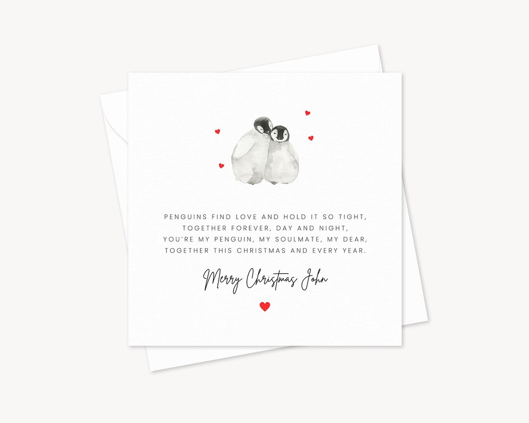 You're My Soulmate, Penguin Christmas Card | Special Holiday Card for ...