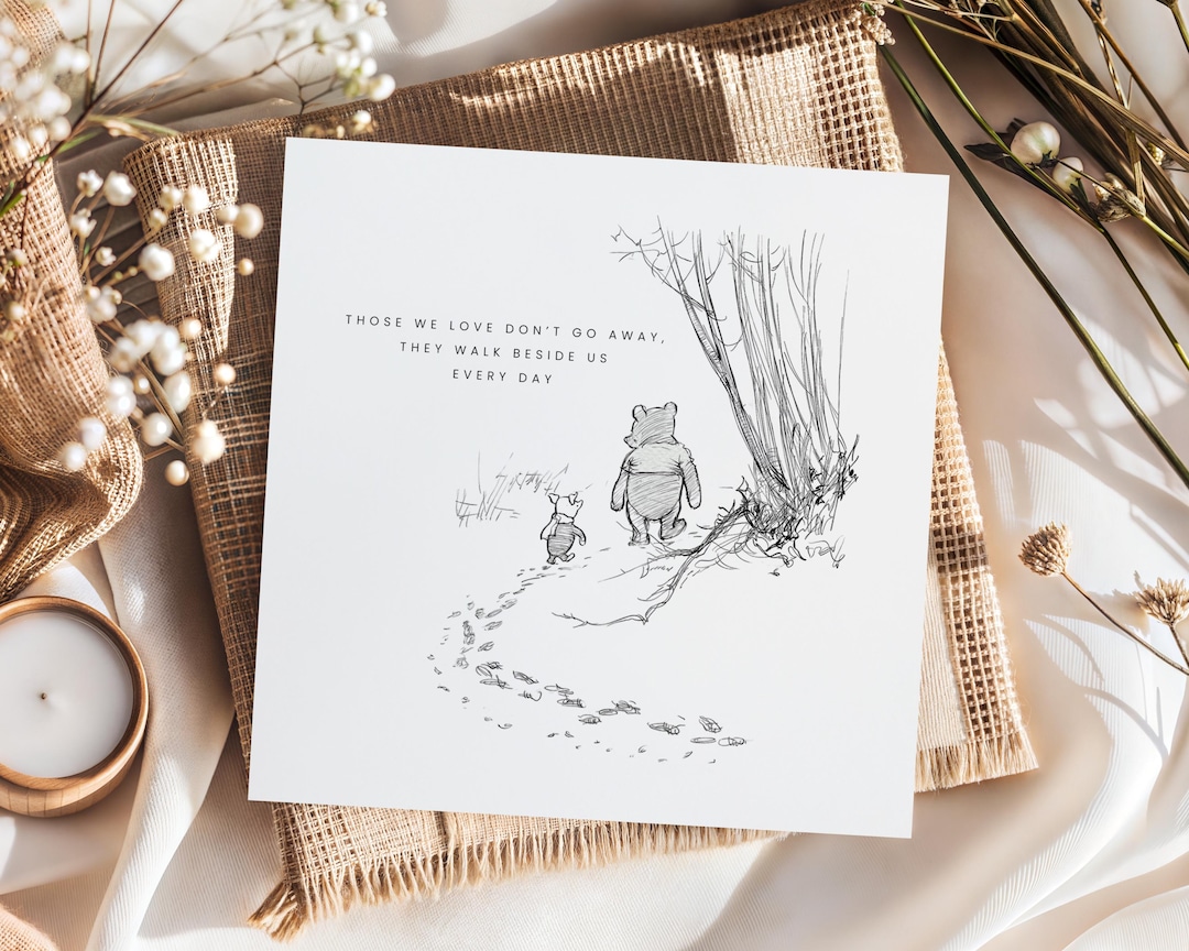 Winnie the Pooh Sympathy Card, Thinking of You, Bereavement Card, Sorry ...