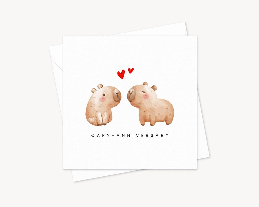 Cute Capybara Anniversary Card Happy Wedding Anniversary Card Husband ...