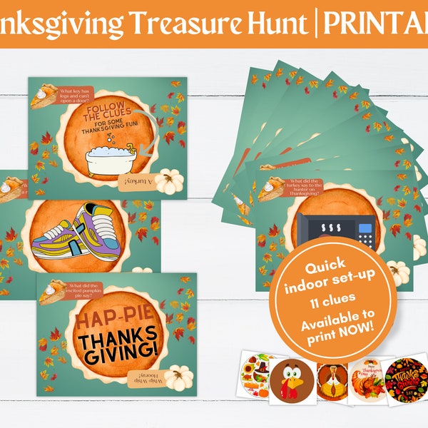 Thanksgiving Treasure Hunt Clues - Etsy