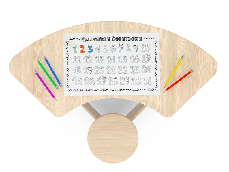 Halloween Countdown Coloring Page, Halloween Printable, Countdown Sign ...