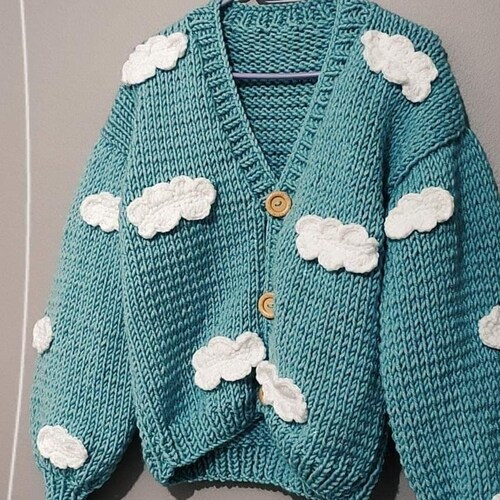 Cloudy Cardigan Cloud Sweater Cloudy Pullover & Cloud - Etsy