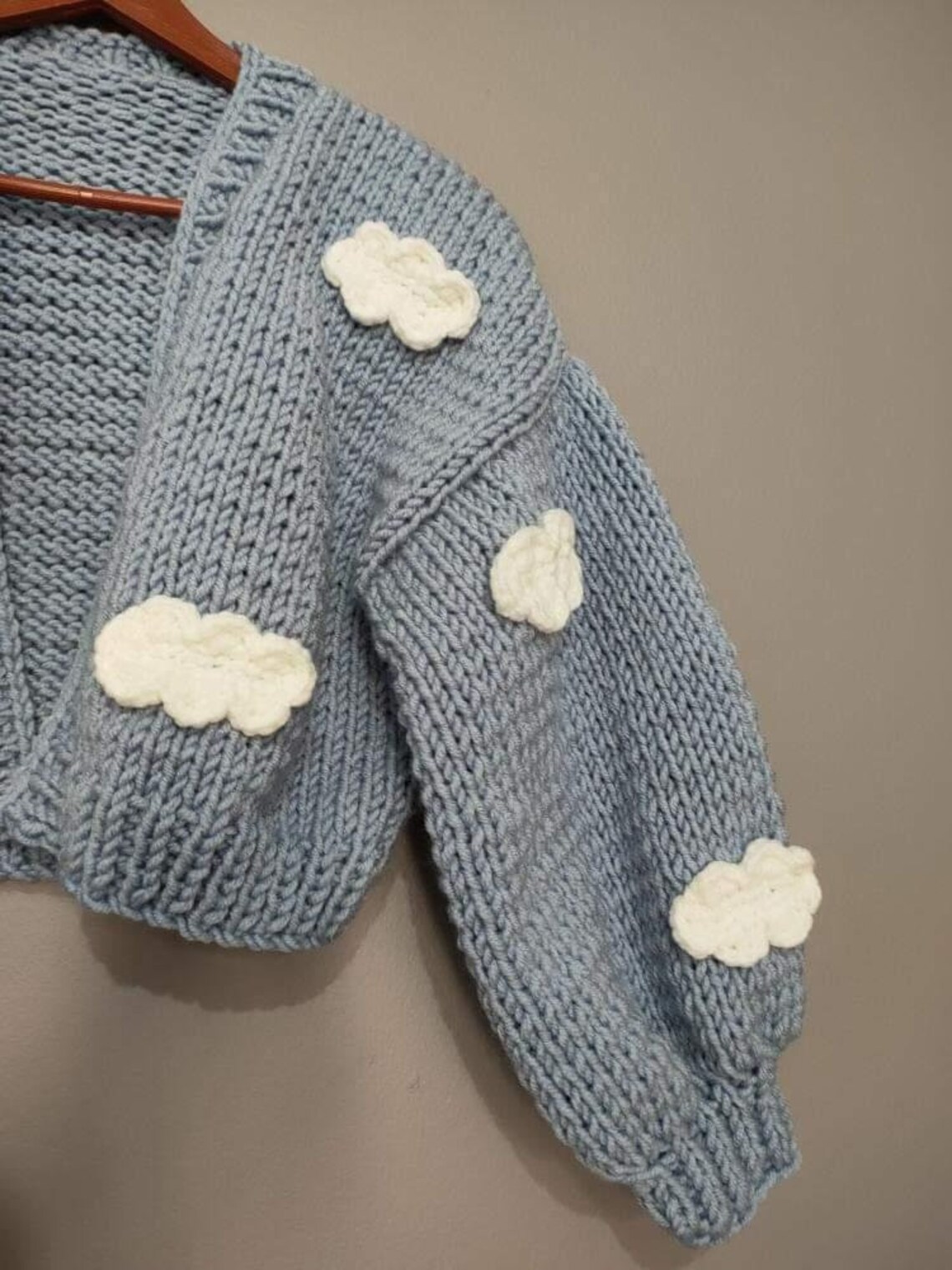 Cloudy Cardigan - Cloud Sweater - Cloudy Pullover & Cloud Knitted Crop ...