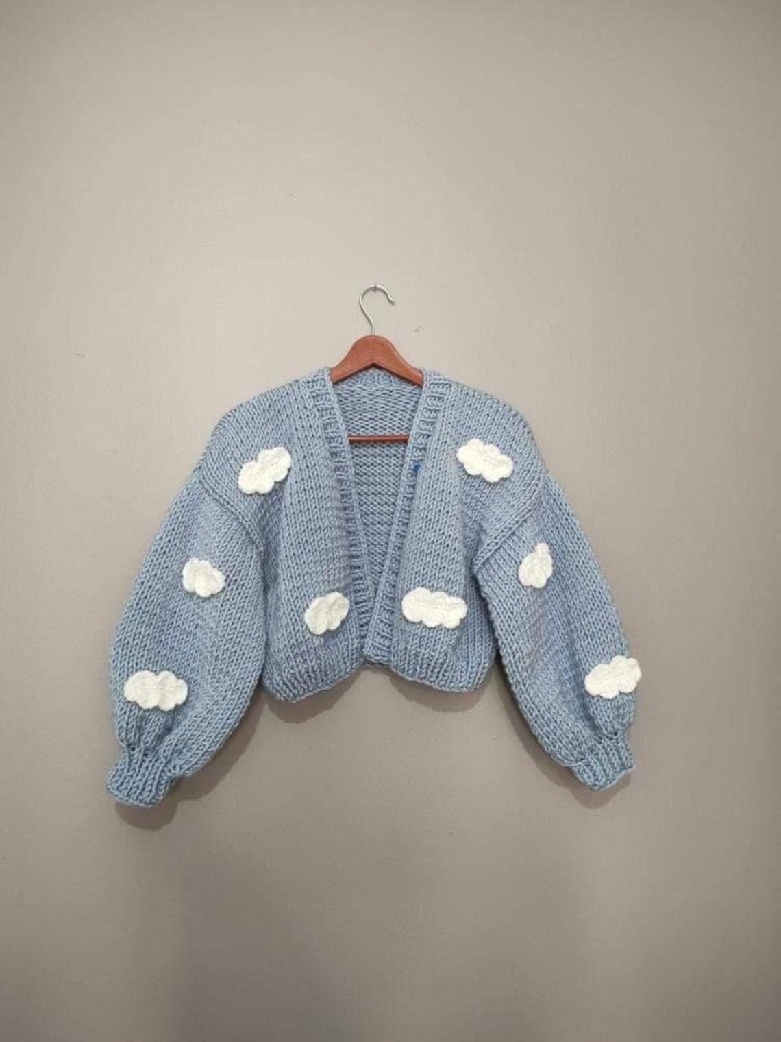 Cloudy Cardigan - Cloud Sweater - Cloudy Pullover & Cloud Knitted Crop ...