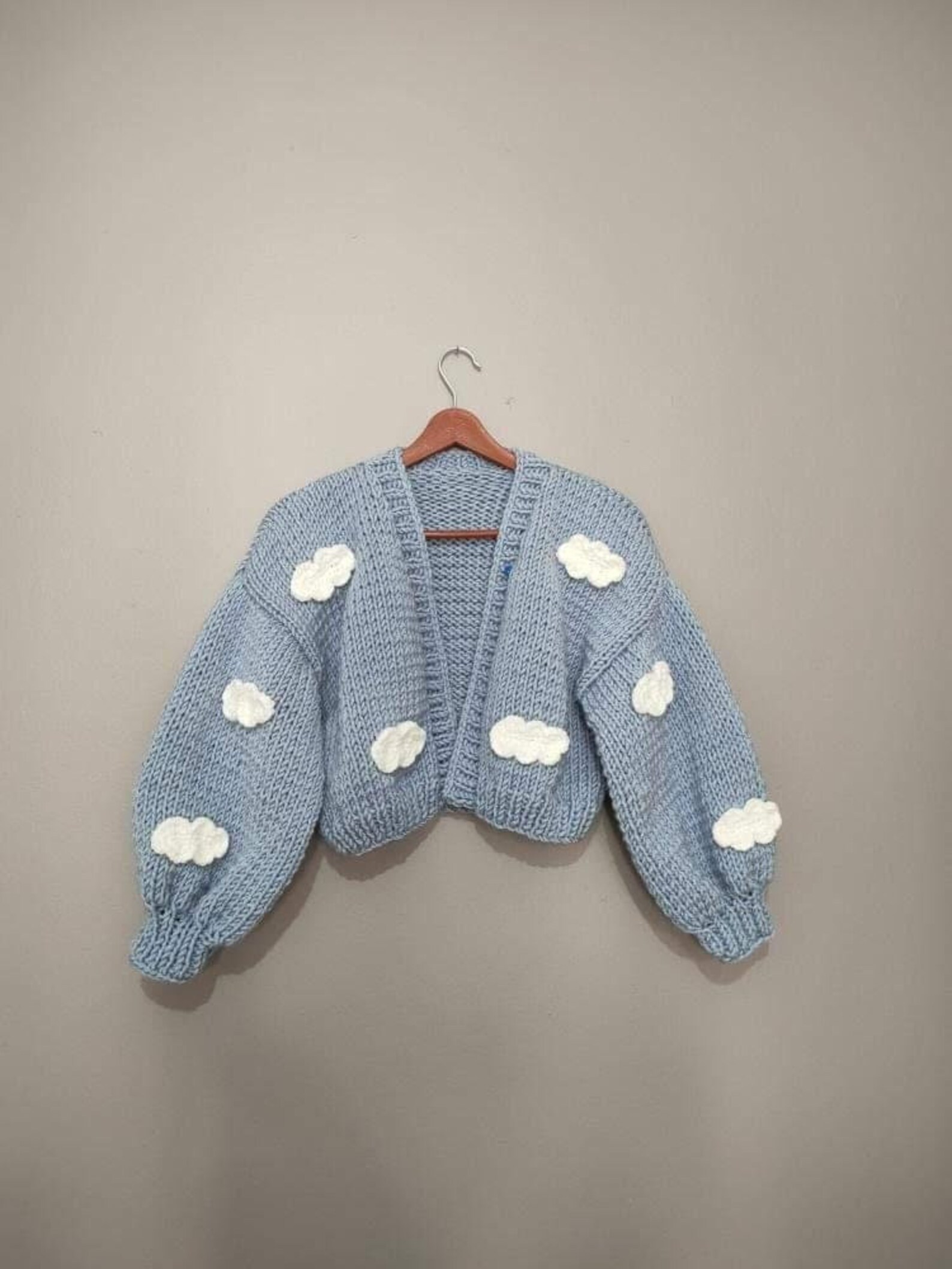 Cloudy Cardigan - Cloud Sweater - Cloudy Pullover & Cloud Knitted Crop ...