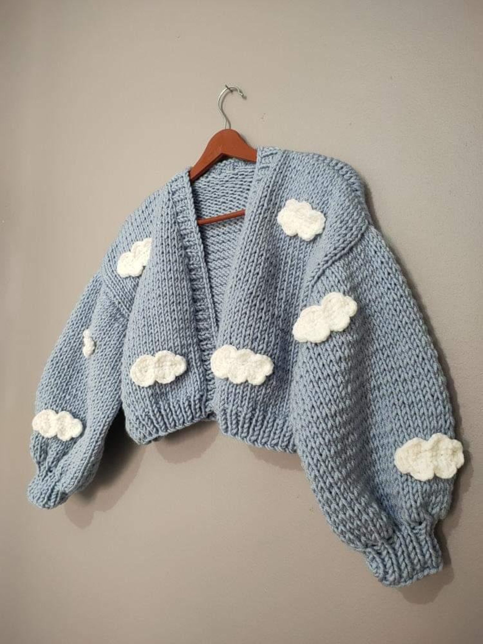 Cloudy Cardigan - Cloud Sweater - Cloudy Pullover & Cloud Knitted Crop ...