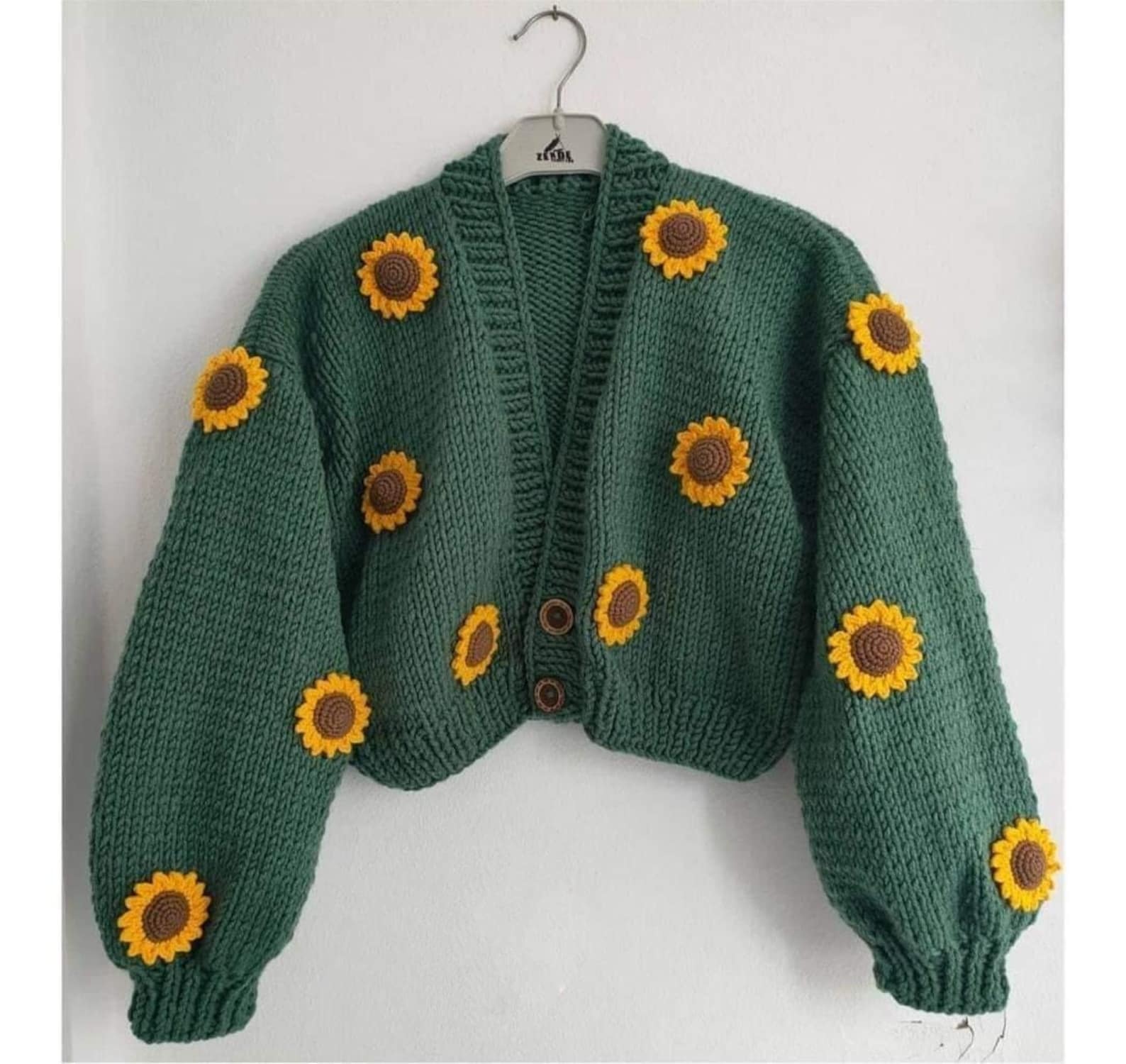 Cardigan&sweater -sunflower Cardigan -sunflower Knitted Clothes Crop ...