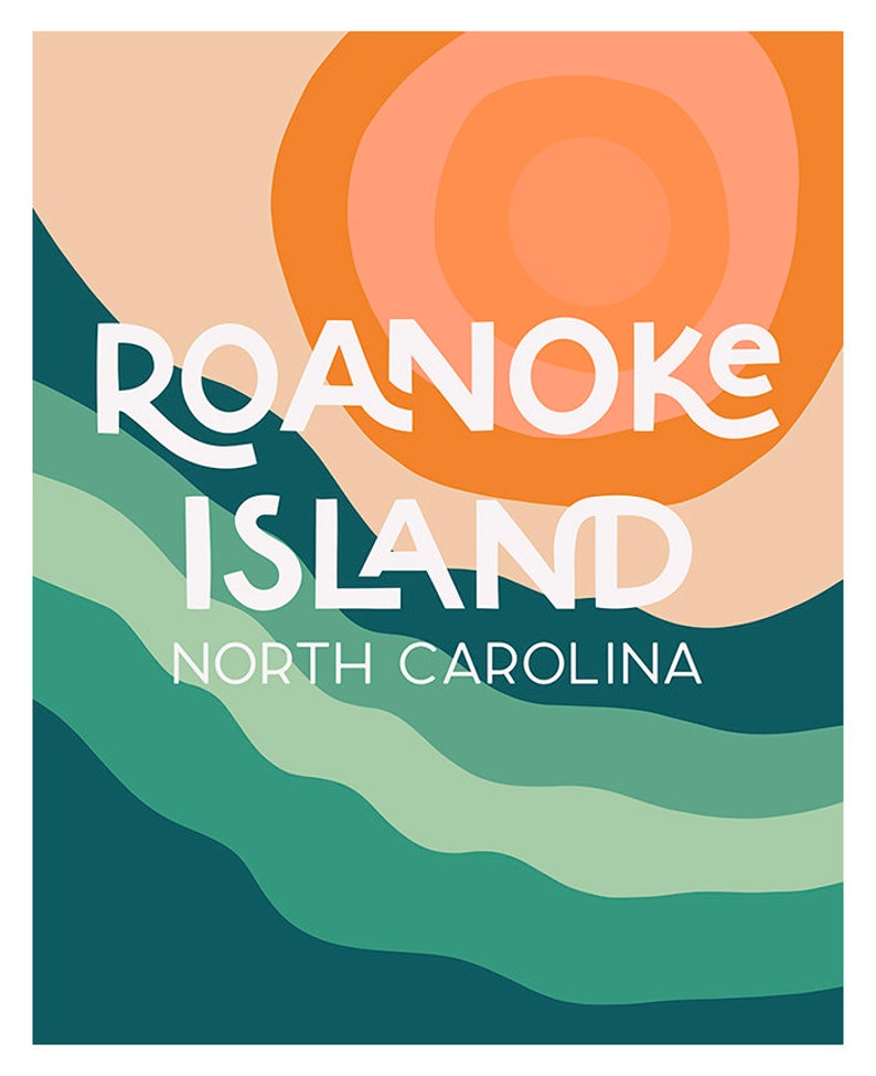 Roanoke Art Print, Outer Banks Art Print, North Carolina Print, Boho ...