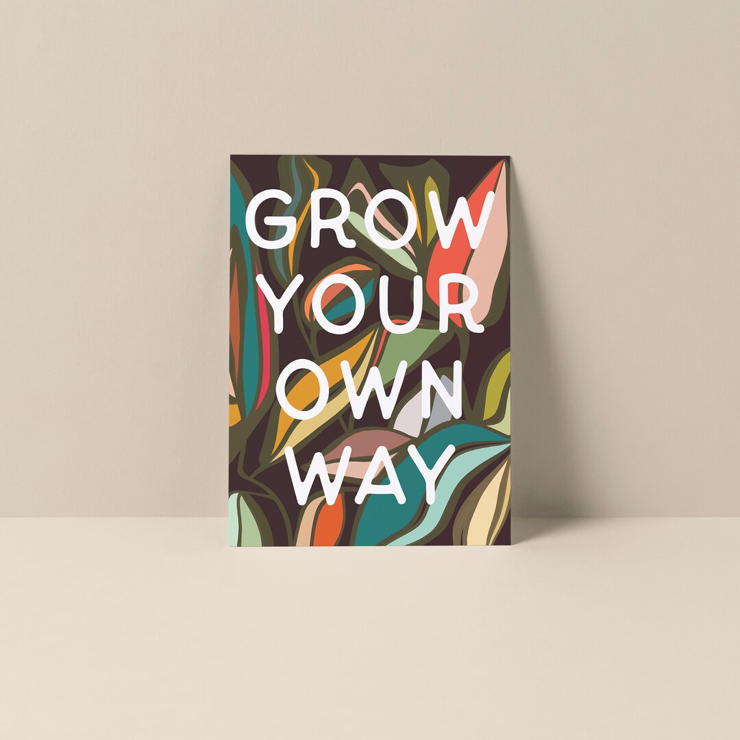 Grow Your Own Way Note Card, Inspirational Note Card, Motivational Card ...