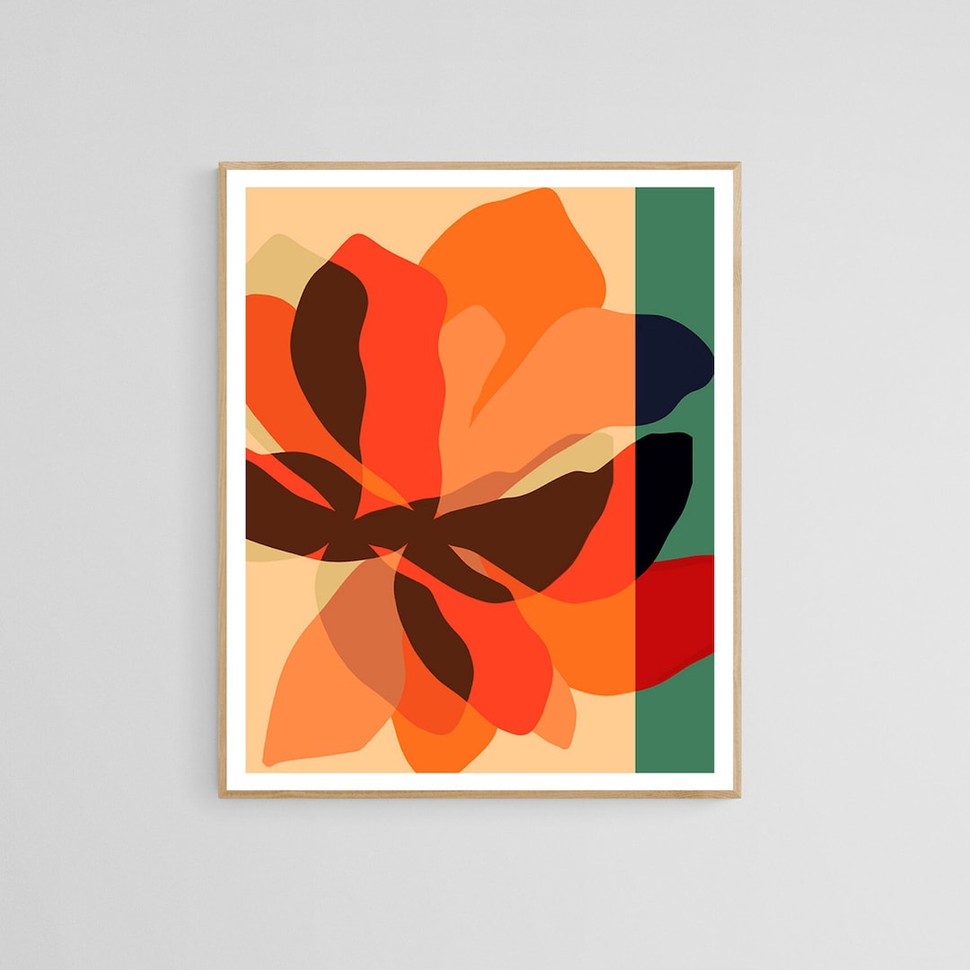 Modern Abstract Floral Art Print, Tropical Flower Print,leaf Print ...