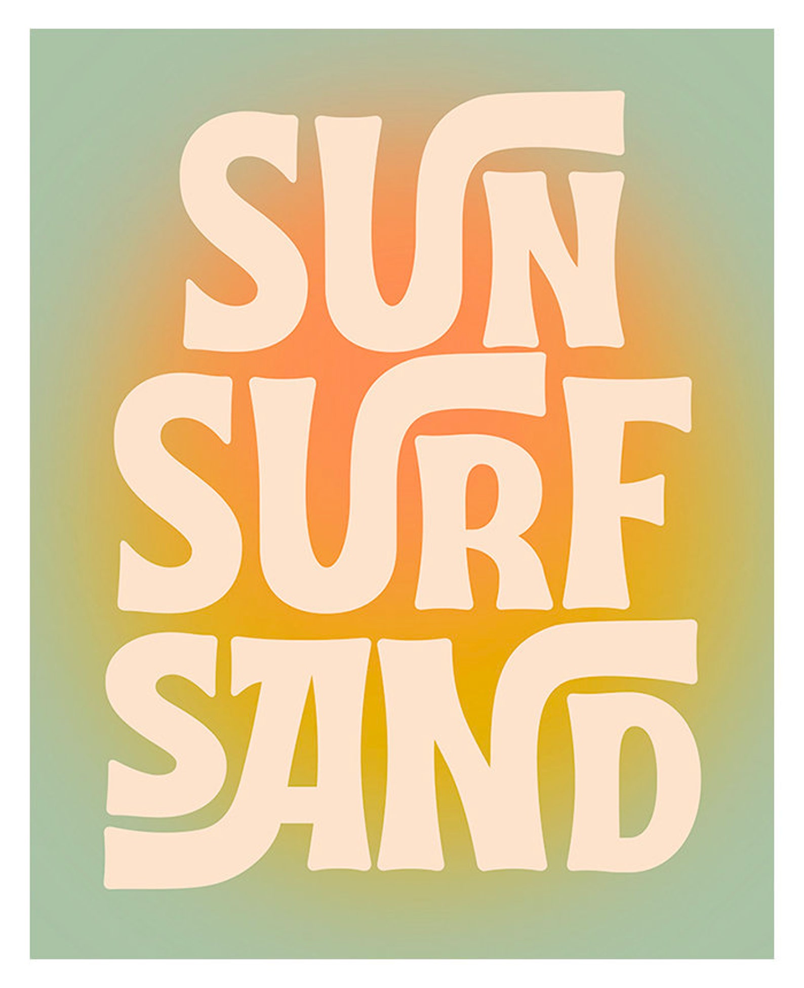 Typography Art, Sun Surf Sand Print, Beach Wall Art, Coastal Art Print ...