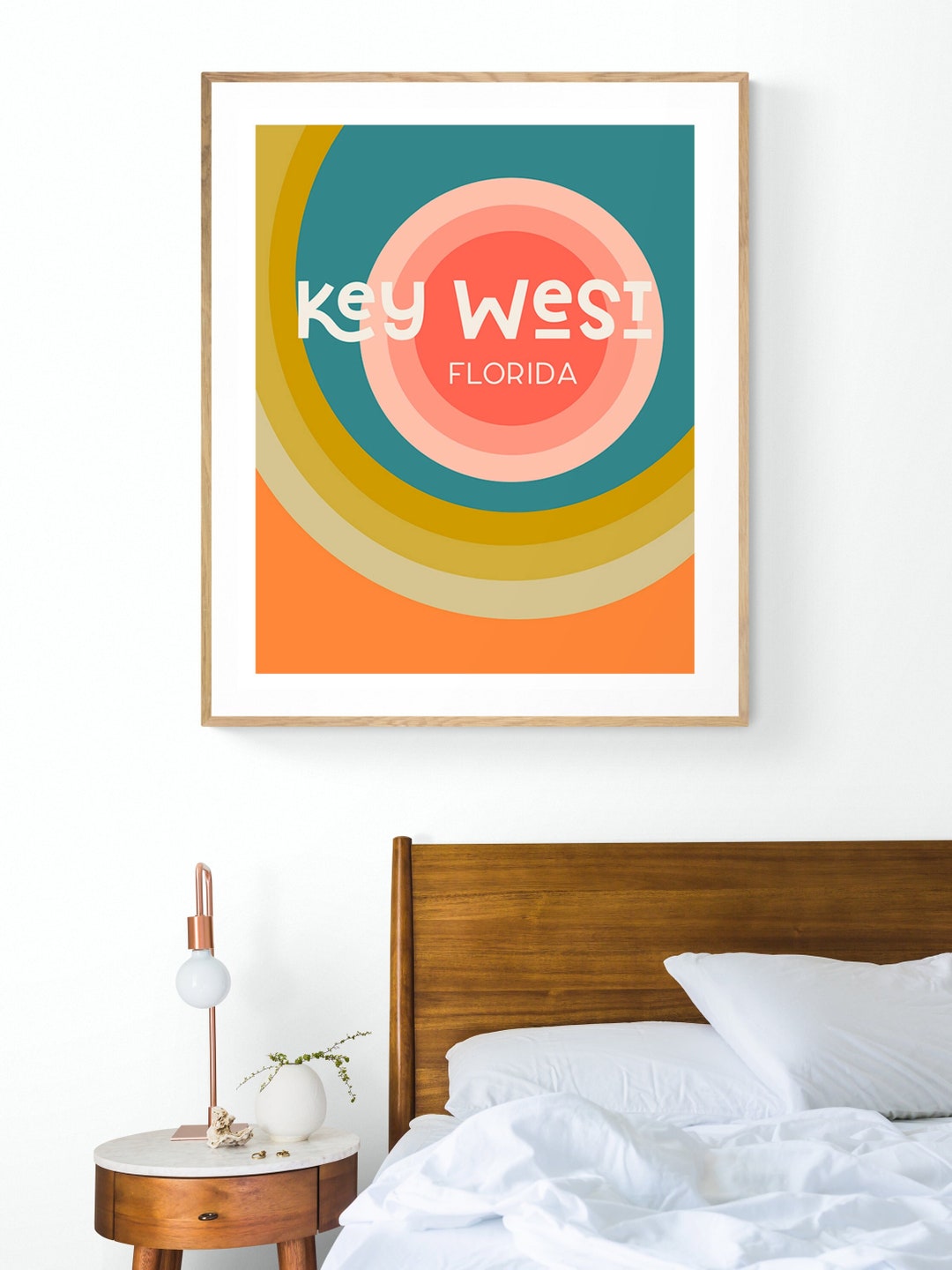 Key West Art Print, Florida Art, Key West Decor, Retro Boho Print ...