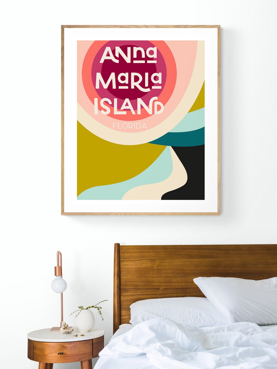 Anna Maria Island Art Print, Florida Art, Anna Maria Decor, Retro Boho ...