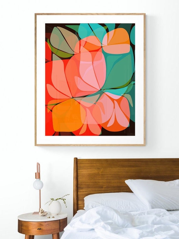 Abstract Art Print Retro Art Boho Print Citrus Print - Etsy