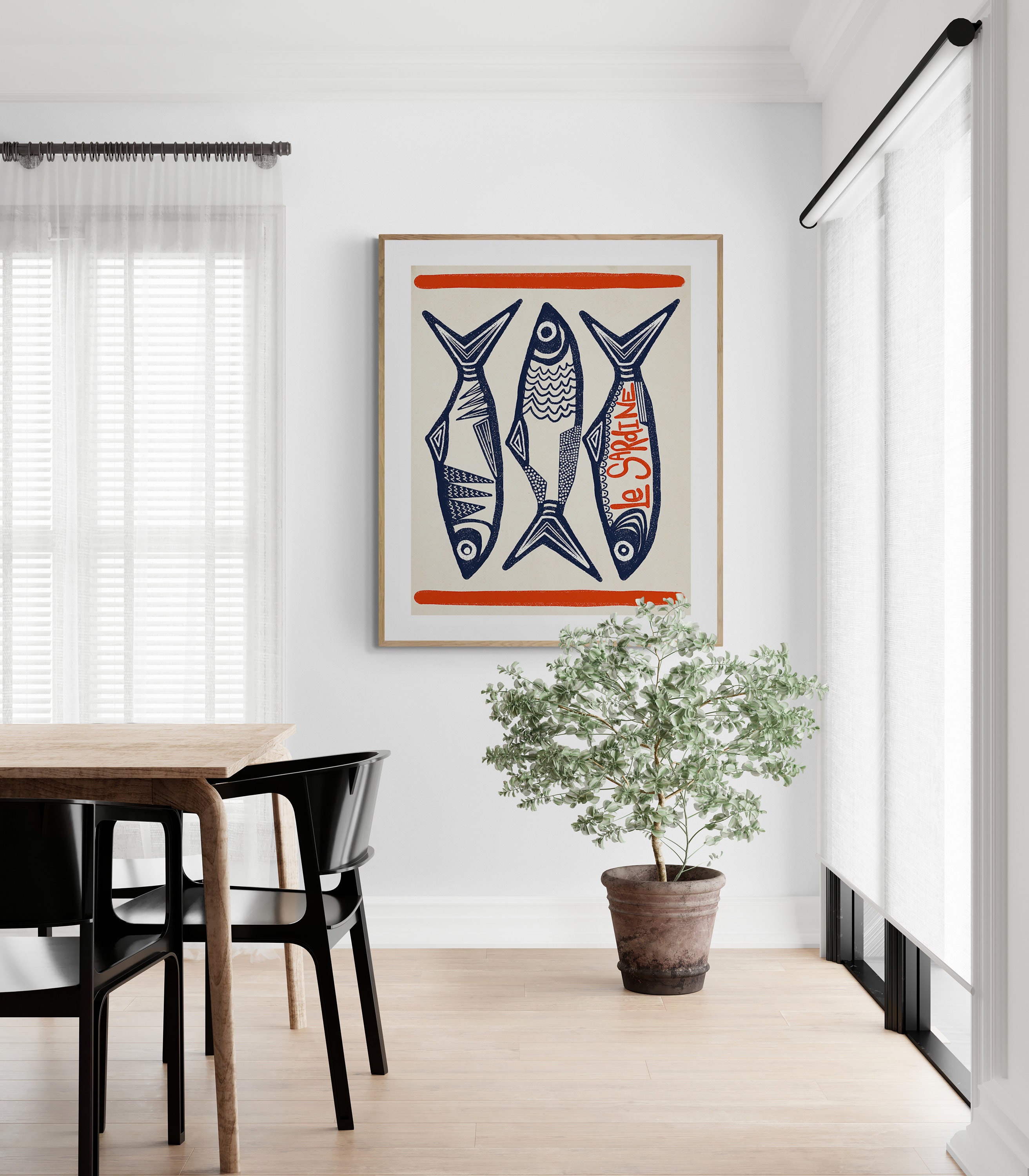 Sardine Art Print, Sardine Wall Art, Fish Art Print, Fish Decor ...