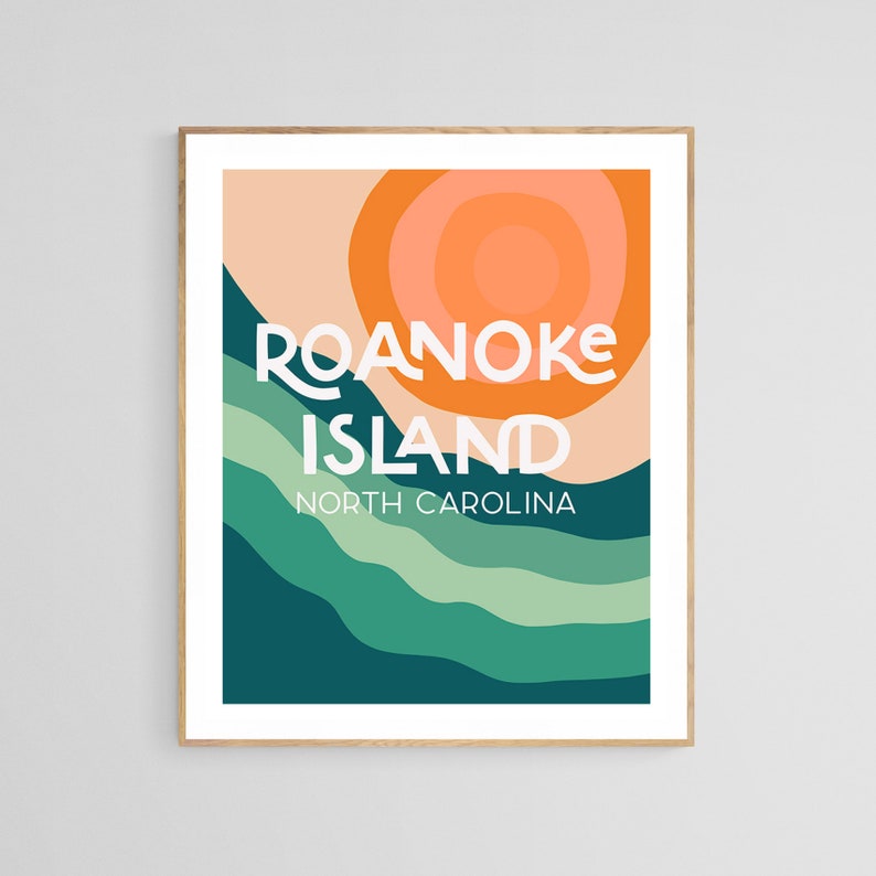 Roanoke Art Print, Outer Banks Art Print, North Carolina Print, Boho ...