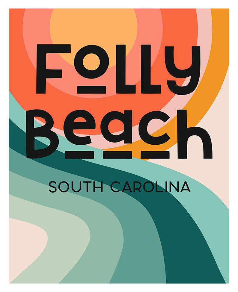 Folly Beach Art Print South Carolina Art Charleston Art - Etsy