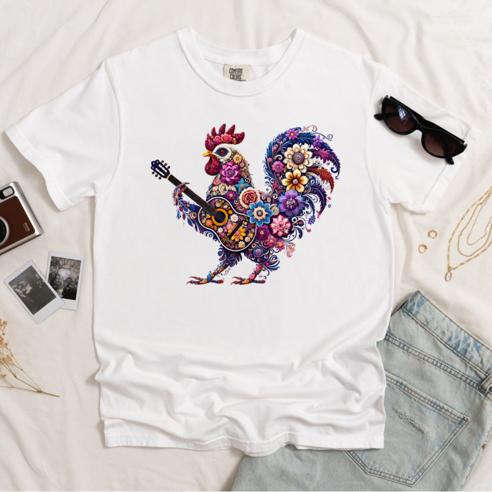 Johnny the Rock 'n' Roll Rooster PNG | Chicken Art PNG | Sublimation ...