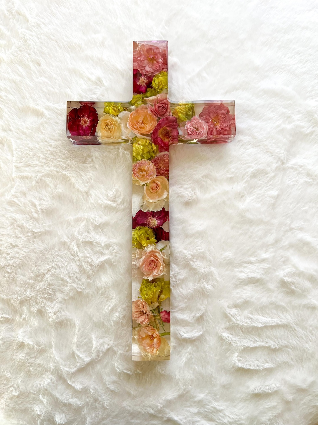 Handcrafted Epoxy Resin Cross With Preserved Roses - Etsy