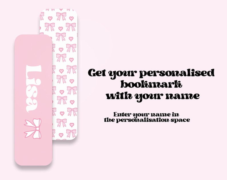 Personalized Coquette Bookmarks | Custom Name Bookmark | Cute Aesthetic ...