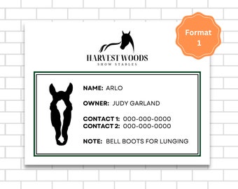 Personalized Printable Horse Stall Card - Etsy