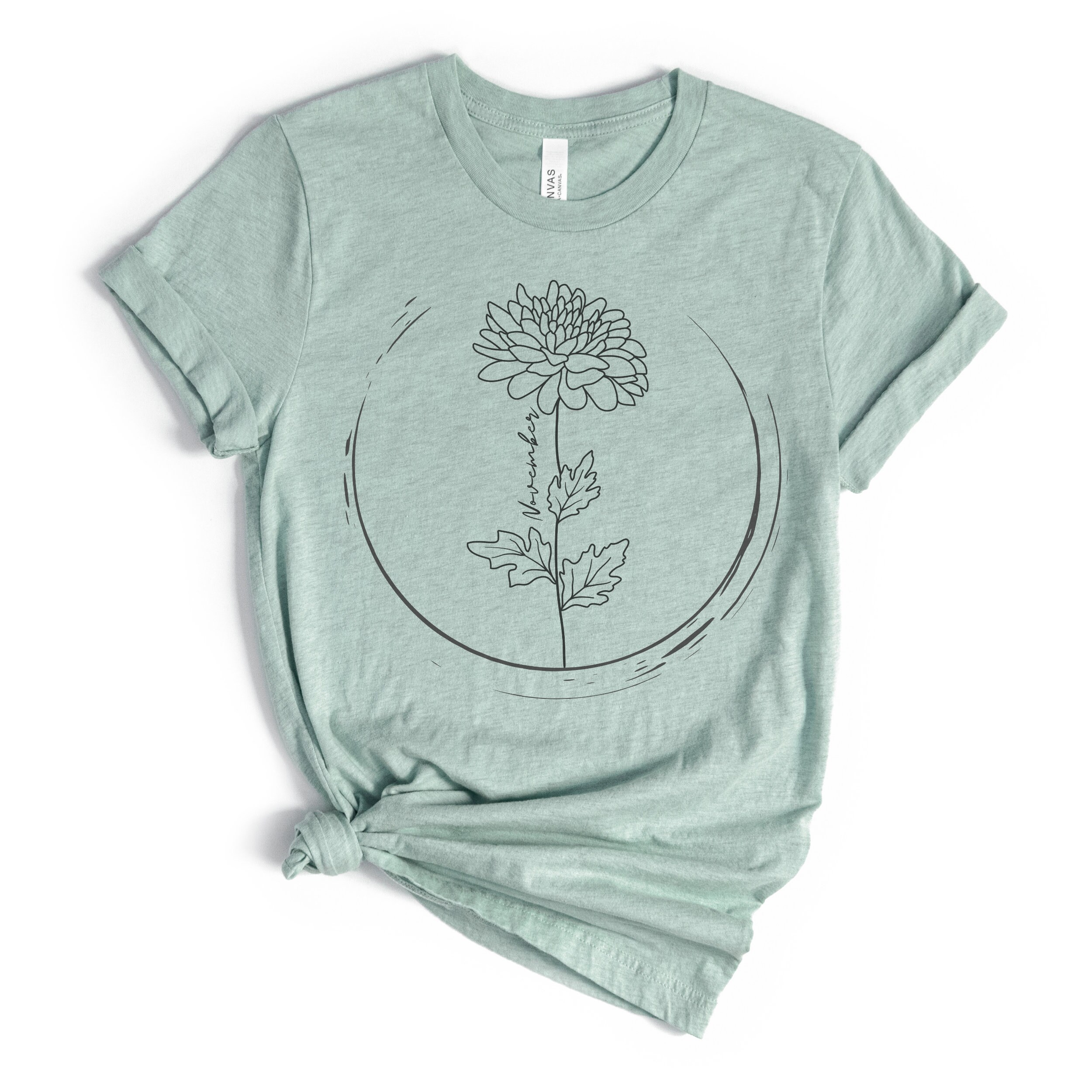 November Birth Month Chrysanthemum Flower Shirt Custom Personalized ...