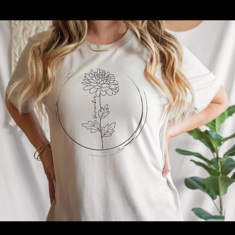 November Birth Month Chrysanthemum Flower Shirt Custom Personalized ...