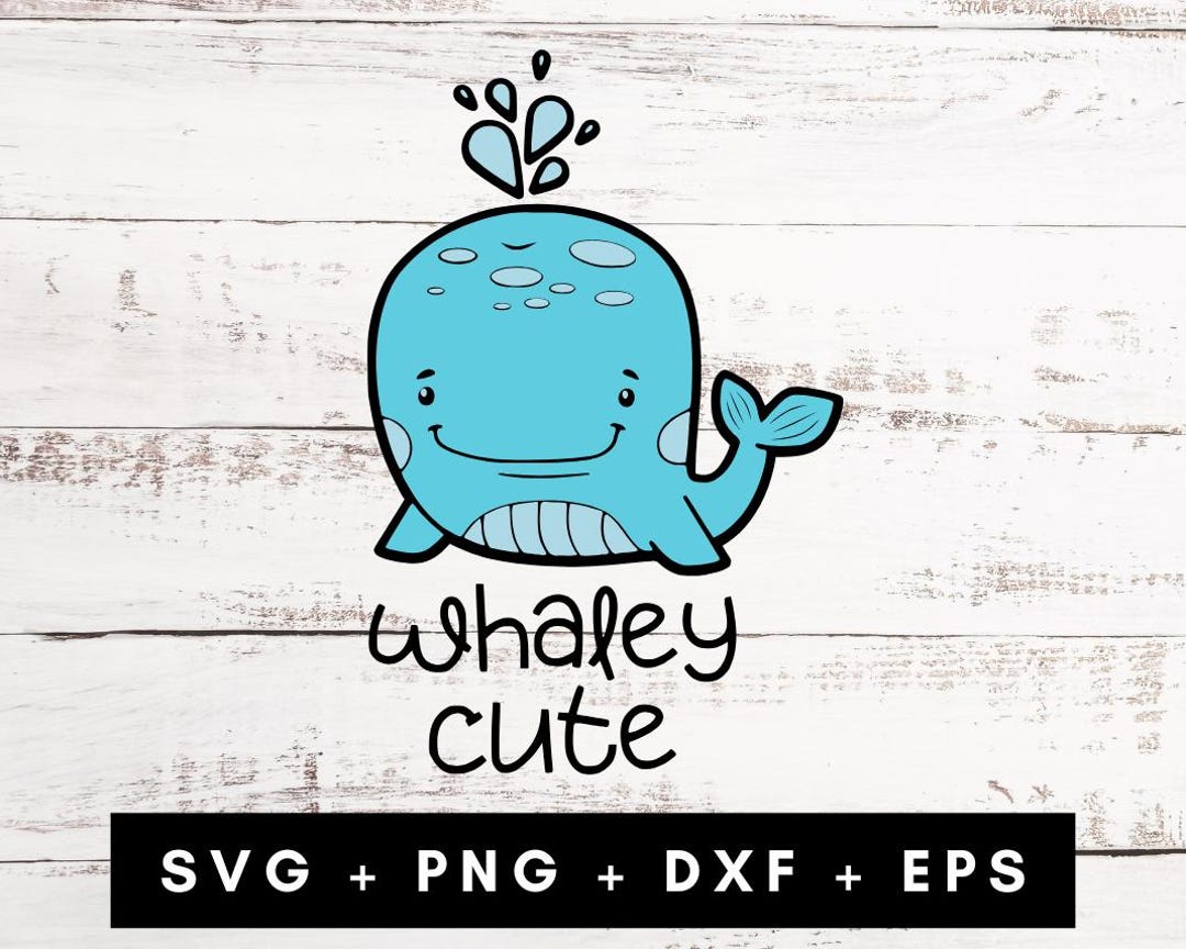 Whaley Cute Svg Png - Whale Fish Sea Animals Sea Creature Under the Sea ...