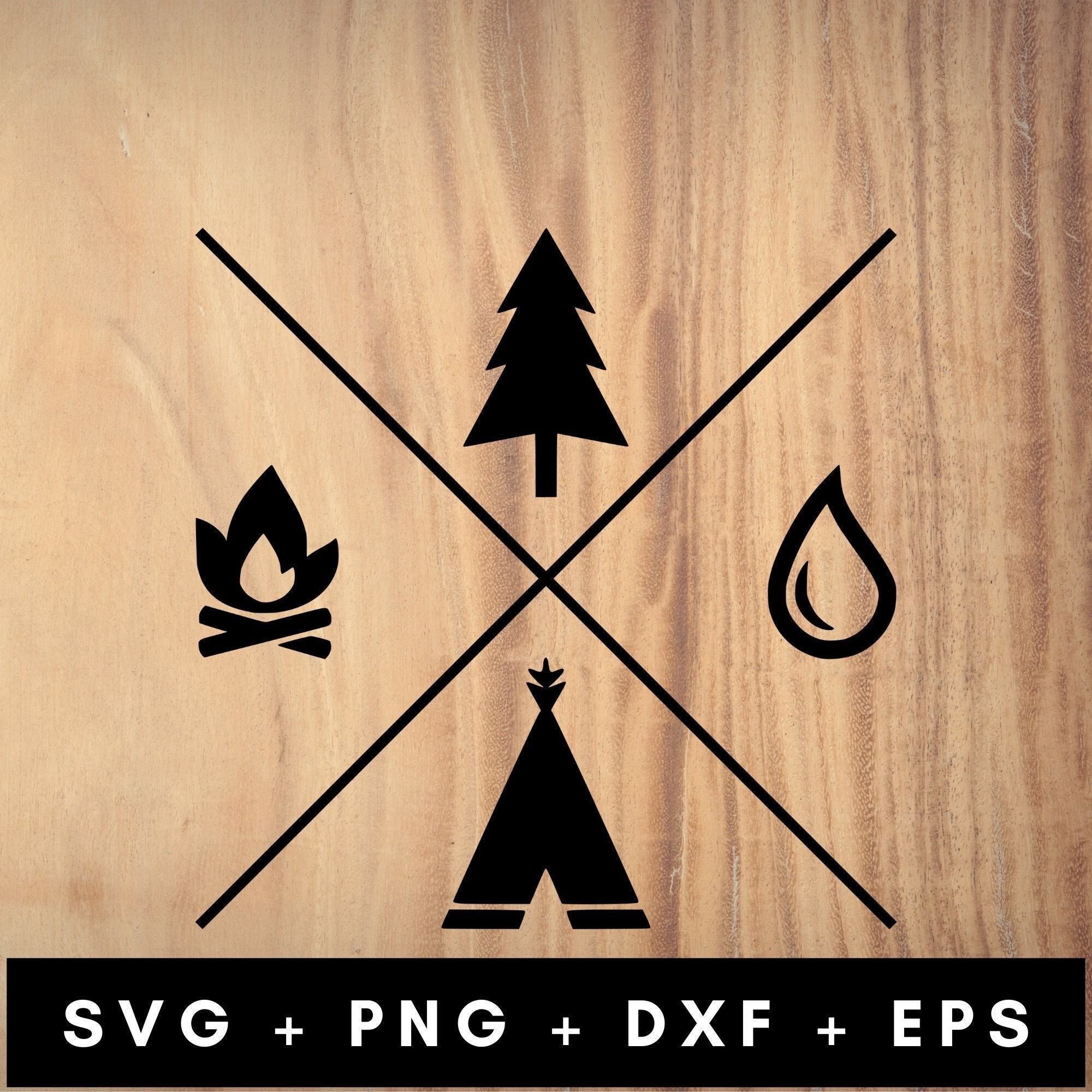 Camping Wilderness Symbols Svg Png Dxf Eps Digital Download Cut File ...